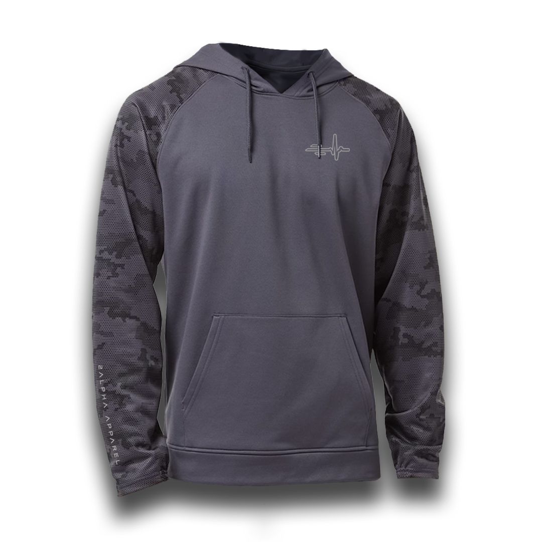 Graphite Fleece Logo Hoodie – 2AlphaApparel